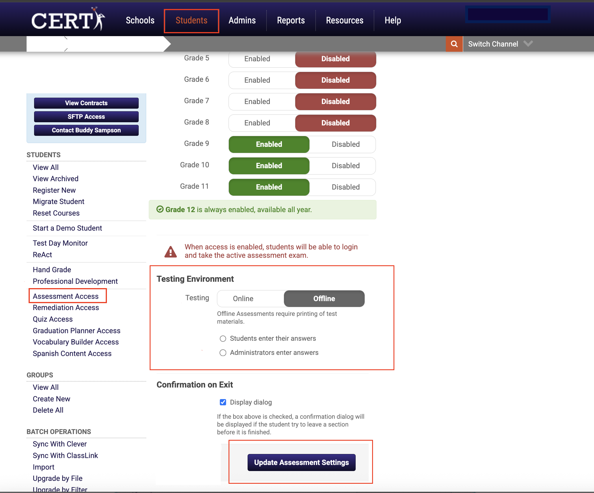 Manually Entering Student Answers