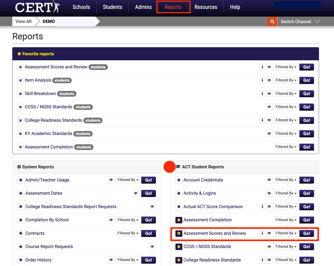 Accessing Student Assessment Scores